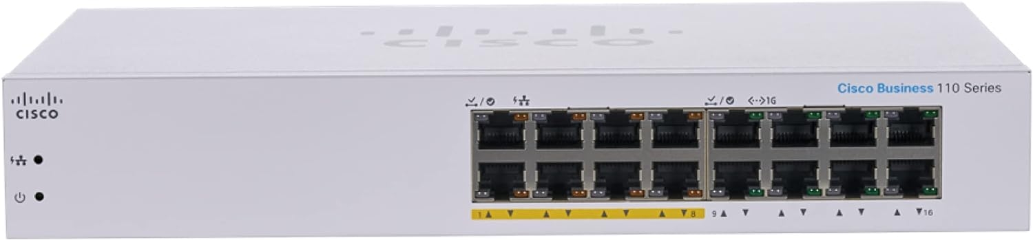 Cisco Business CBS110-16PP-D Unmanaged Switch | 16 Port GE | Partial ...